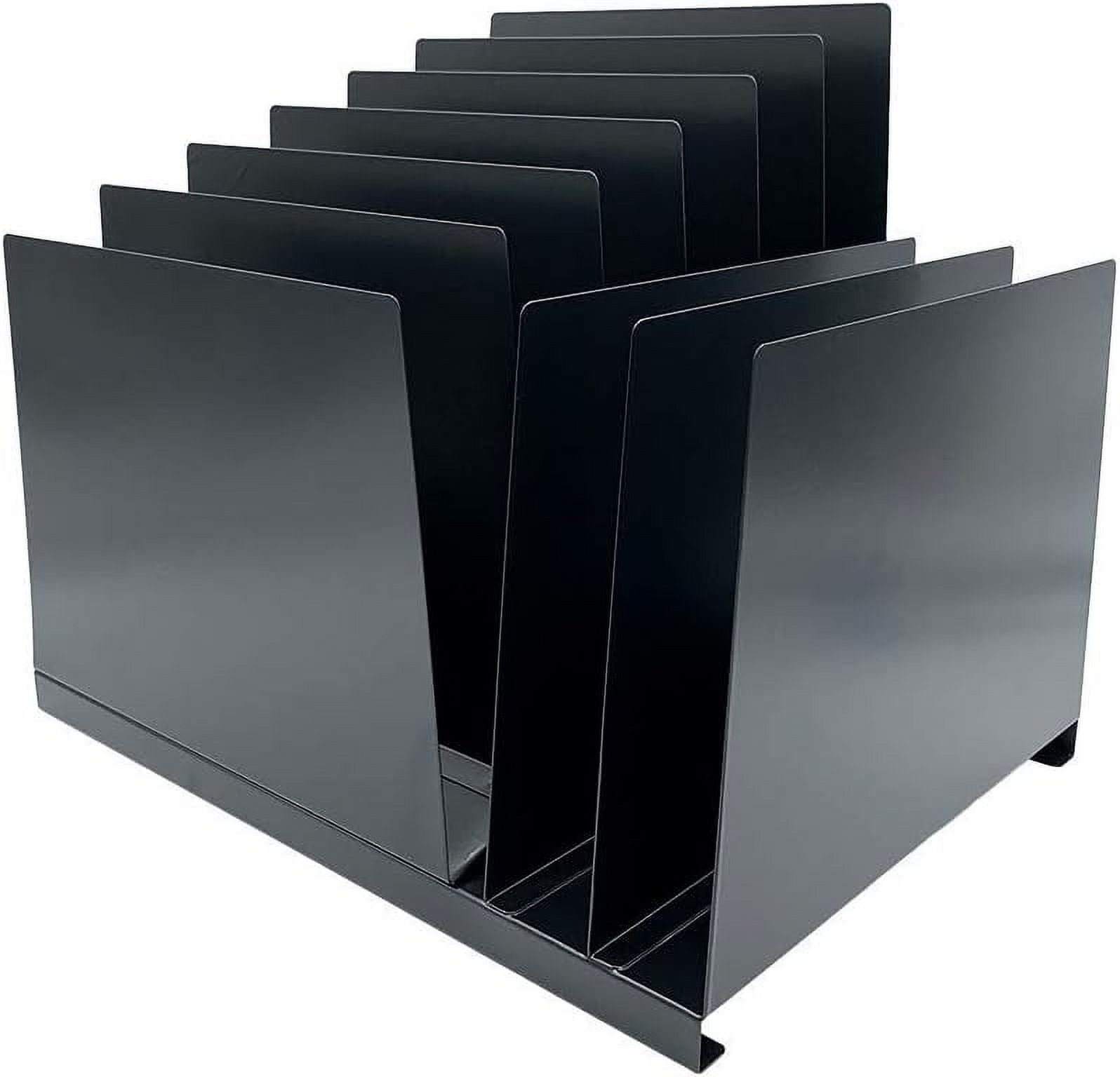 Desktop File Organizer, Combination Vertical 3/Slant 6 Slot, Black ...