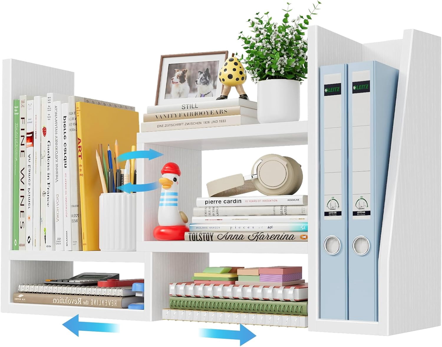 Desktop File Organizer Desk Organizer Shelf - White Office Organization ...