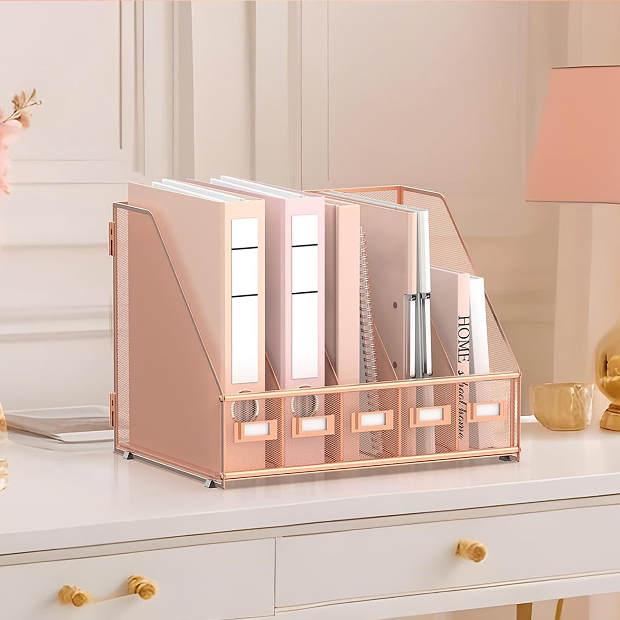 Desktop File Organizer, Mesh Front with Removable Dividers - Walmart.com