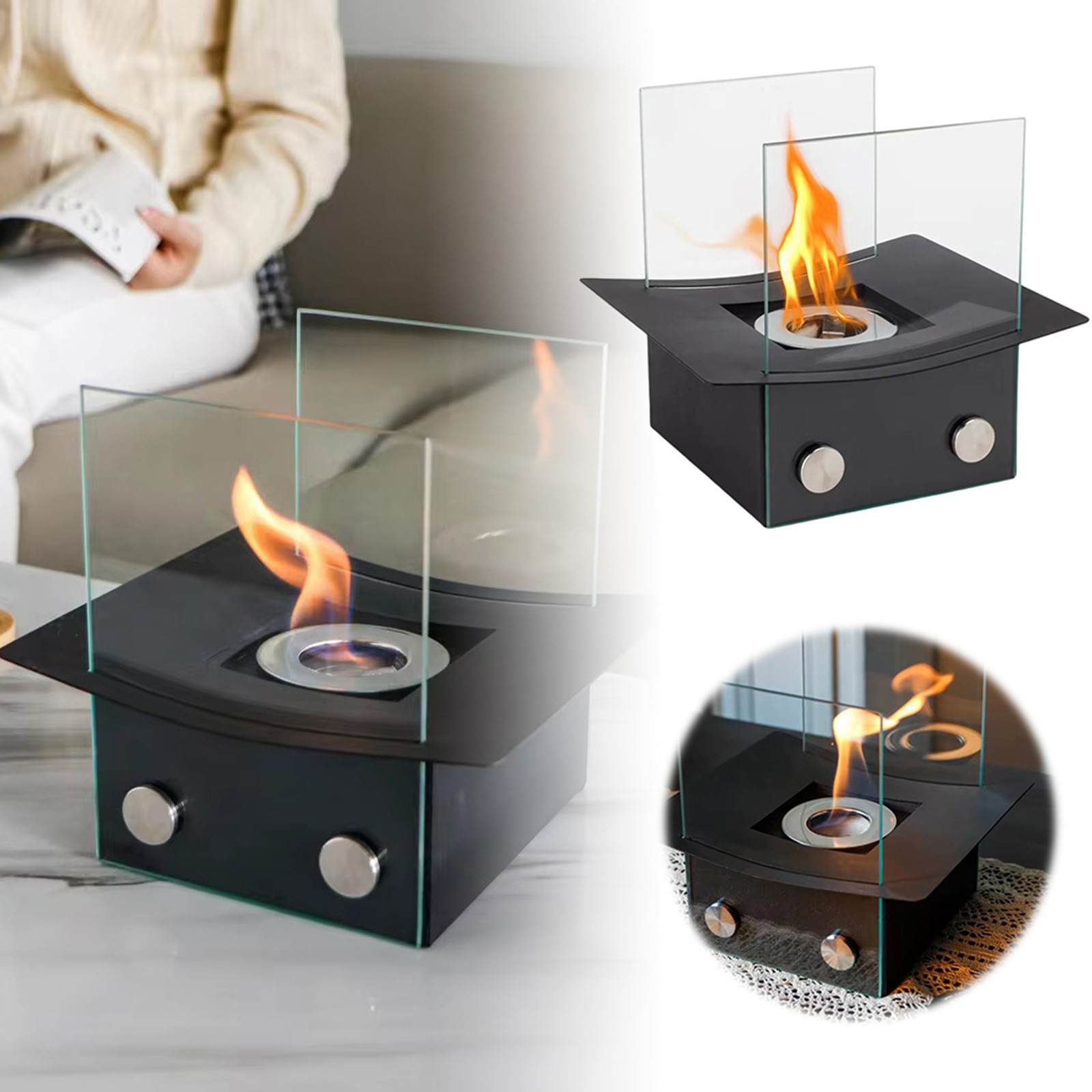 Desktop Fireplace Cap Shaped Fireplace With Real Flame Stove Outdoor ...