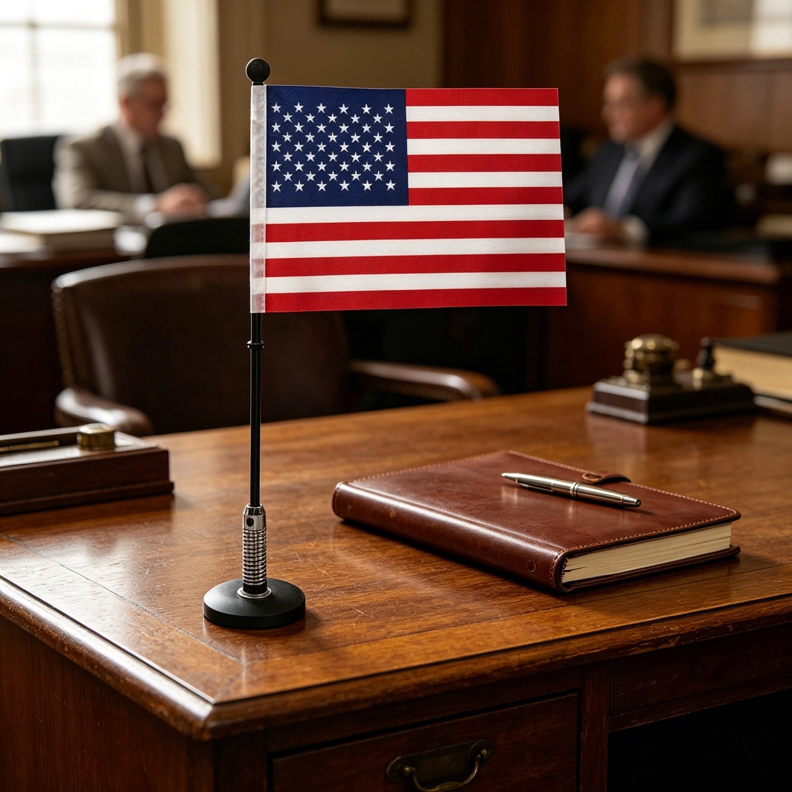 Desktop Flag Base Round Metal Heavy Duty with Spring Shock Absorption ...