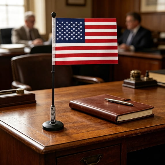 Desktop Flag Base Round Metal Heavy Duty with Spring Shock Absorption ...