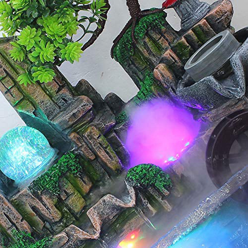 Desktop Fountain Waterfall Decor,Atomizing Desktop Humidifier with ...