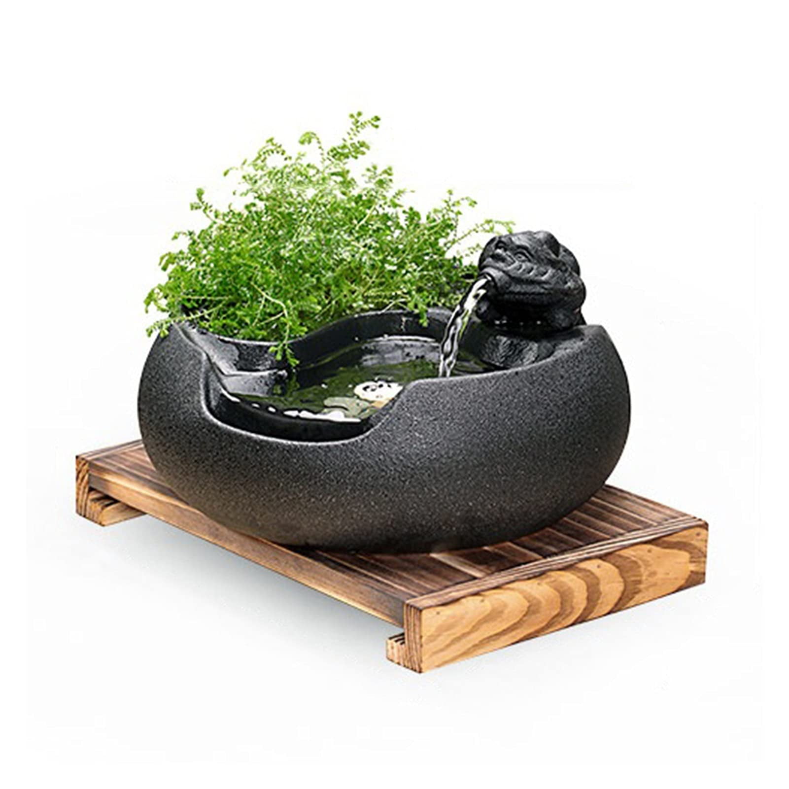 Desktop Fountain Waterfall Tabletop Fountain Ceramic Water Decoration ...