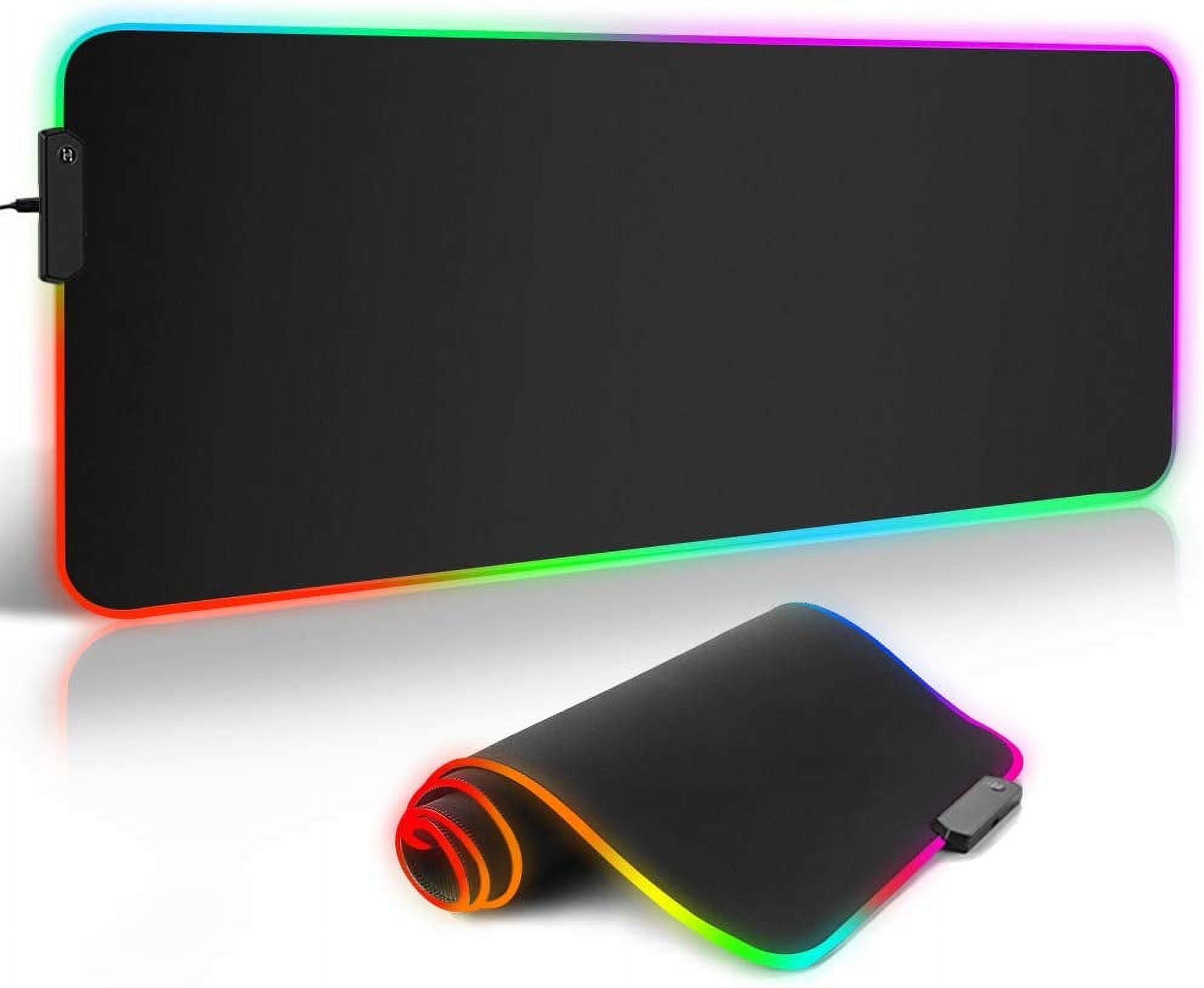 Desktop Gaming Mouse Pad, RGB Mouse Pad with 11 Lighting Modes Computer ...