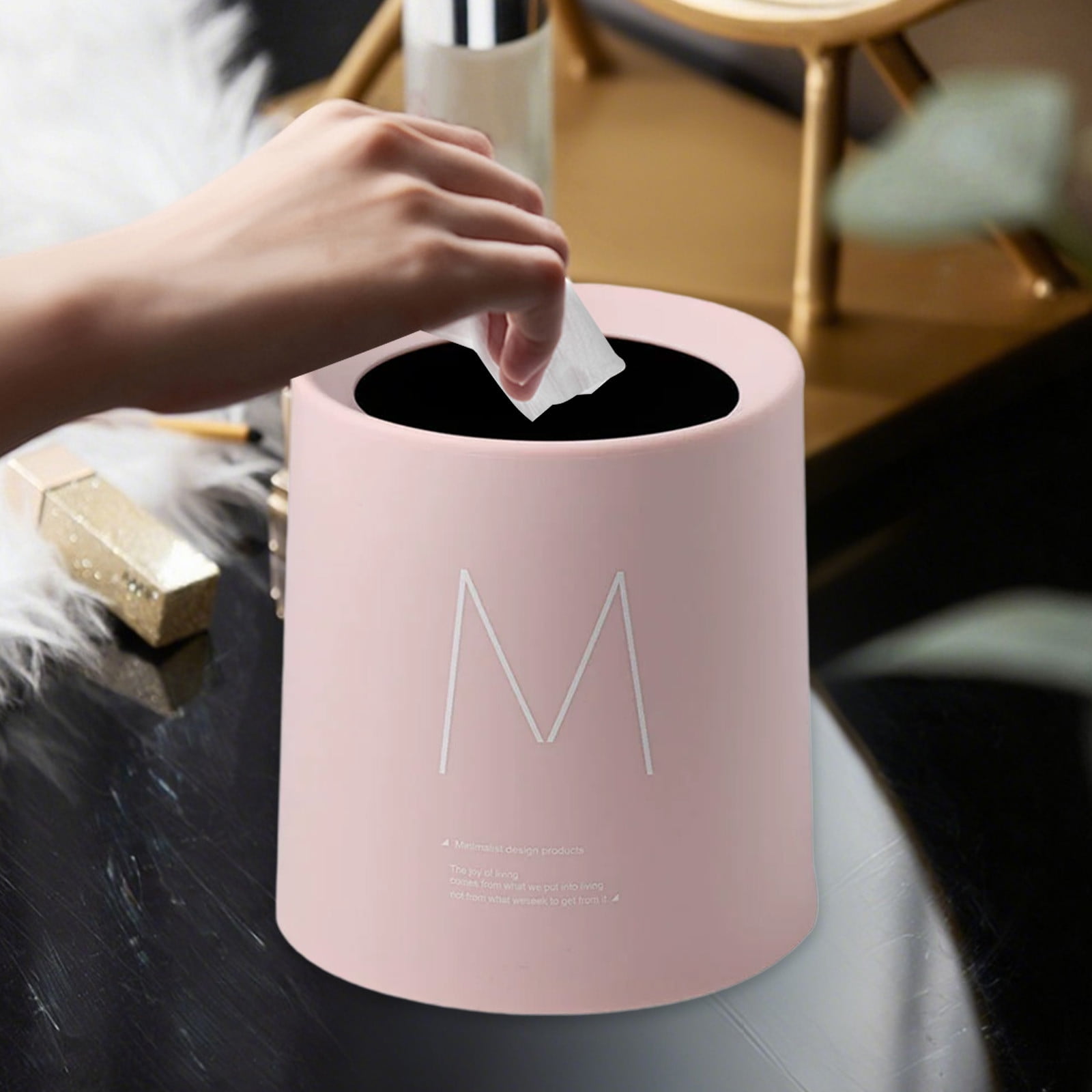 Desktop Garbage Can, Mini Trash Bin, Scandinavian Square Design, Wide ...