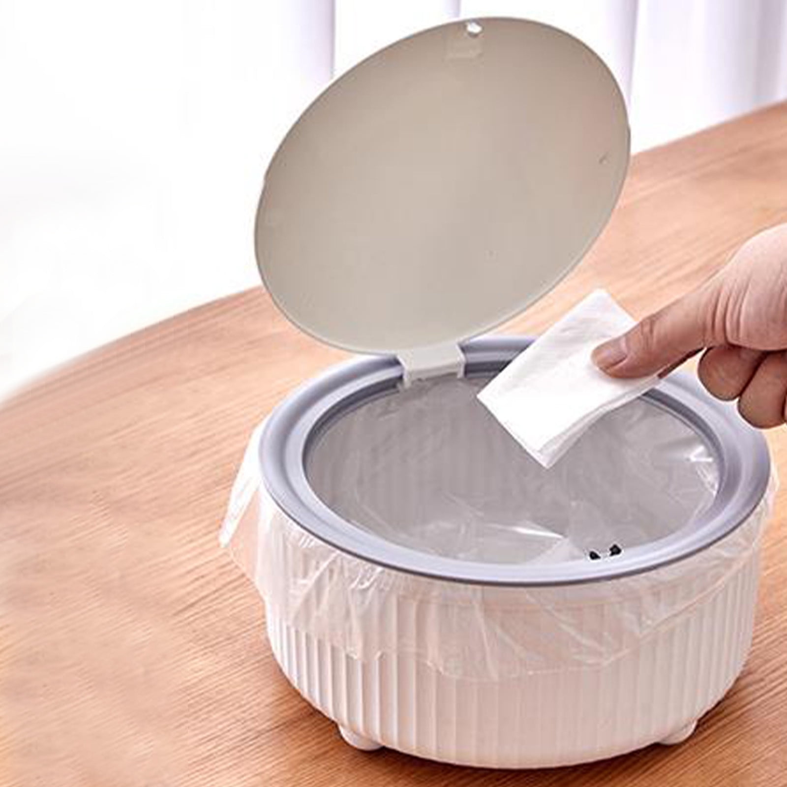 Desktop Garbage Can with Push Button Lid, Mini Desktop Trash Can for ...