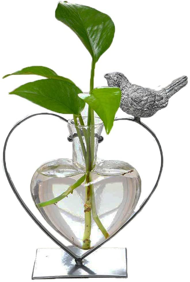 Desktop Glass Vase, Bulb Glass Vases for Holder, Creative Bird with ...