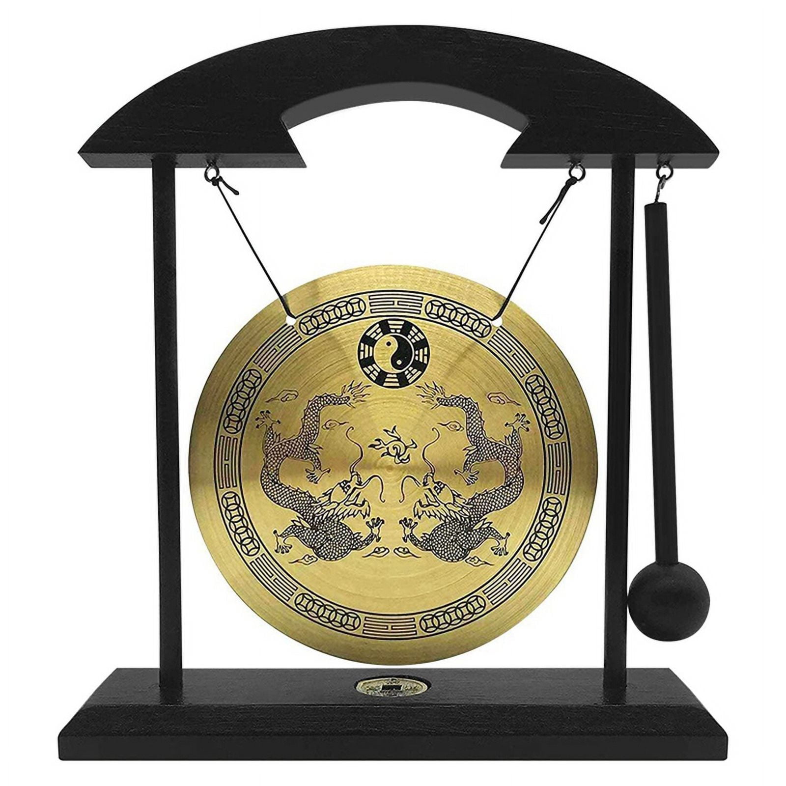 Desktop Gong - Feng Shui Brass Gong Desktop Ornament with Stand and ...