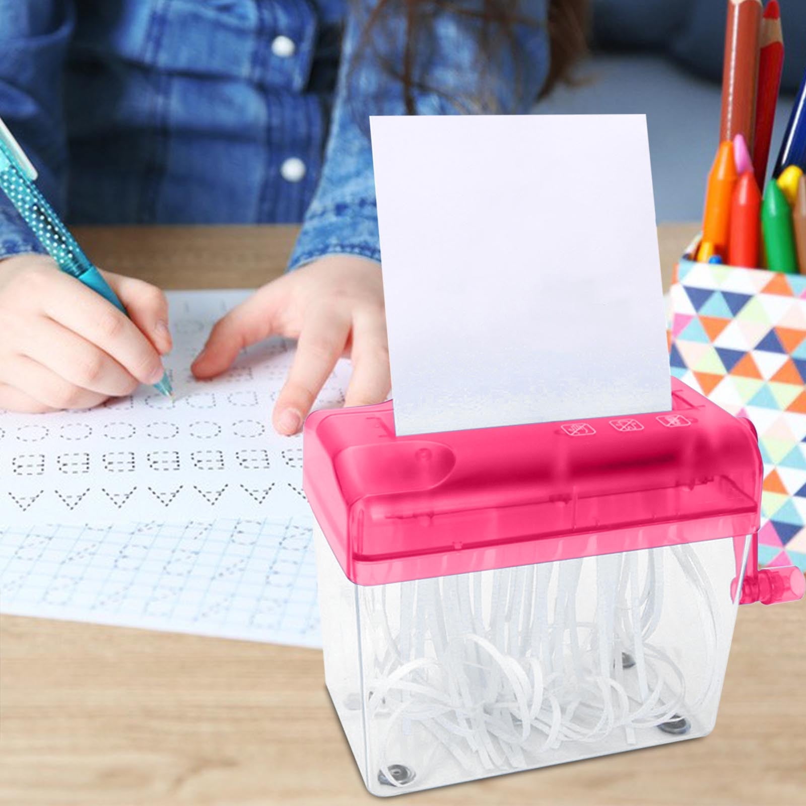 Desktop Hand Cranked File Shredder A6 Mini Manual Paper Shredder 3 ...