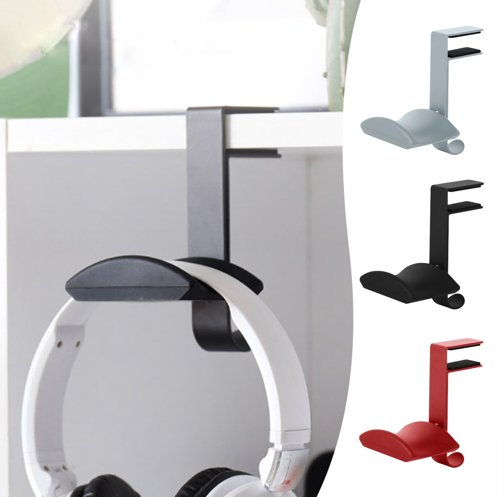 Desktop Headphone Hook Stand, Wall Mount Bracket, Adjustable Design ...