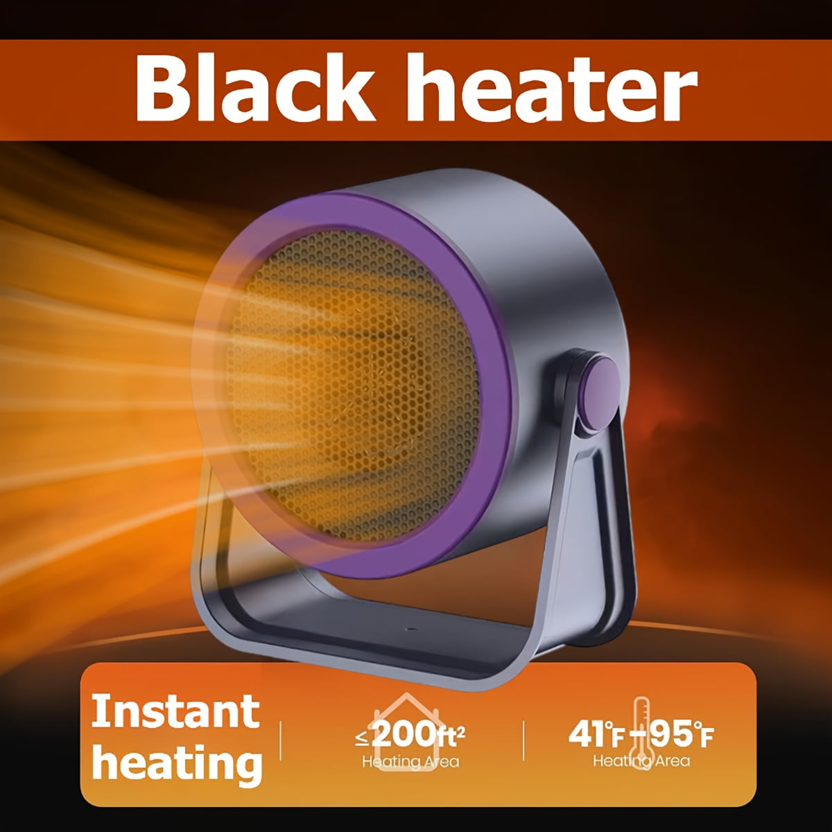 Desktop Heater, Portable Warm Fan with 2 Temp Settings, Smart Constant ...