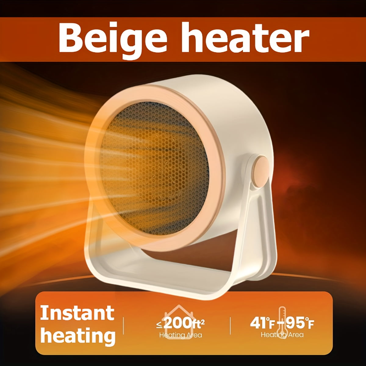 Desktop Heater, Portable Warm Fan with 2 Temp Settings, Smart Constant ...