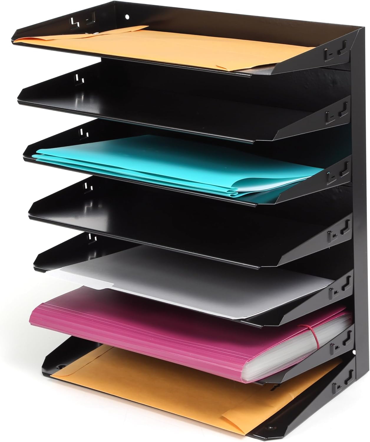 Desktop Horizontal 7-Slot Legal File Binder Organizer Storage Letter ...
