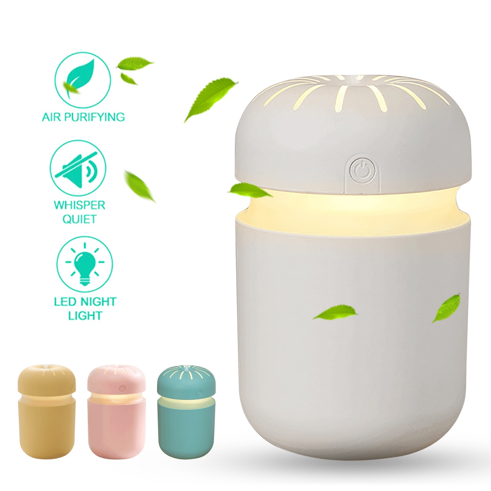 Desktop Humidifier, Led Atmosphere Lamp, Ultrasonic Mist, Modern Design ...