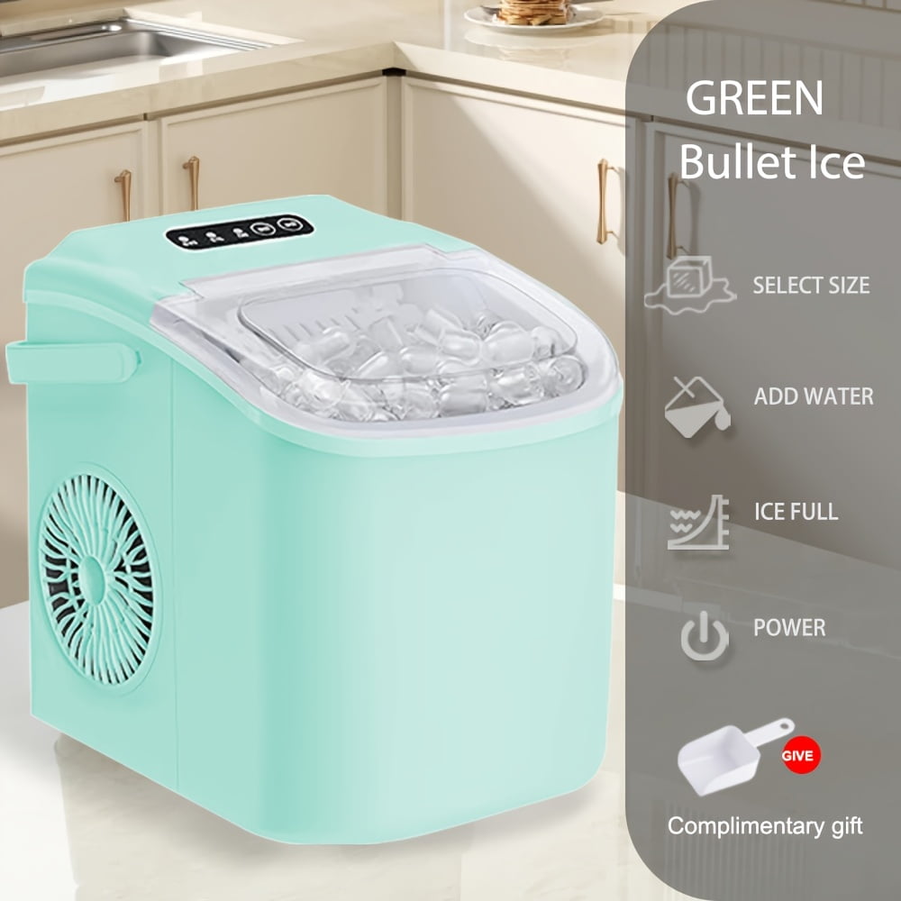 The Desktop Ice Maker With A Handle Produces 26 Pounds Of Ice In 24 ...