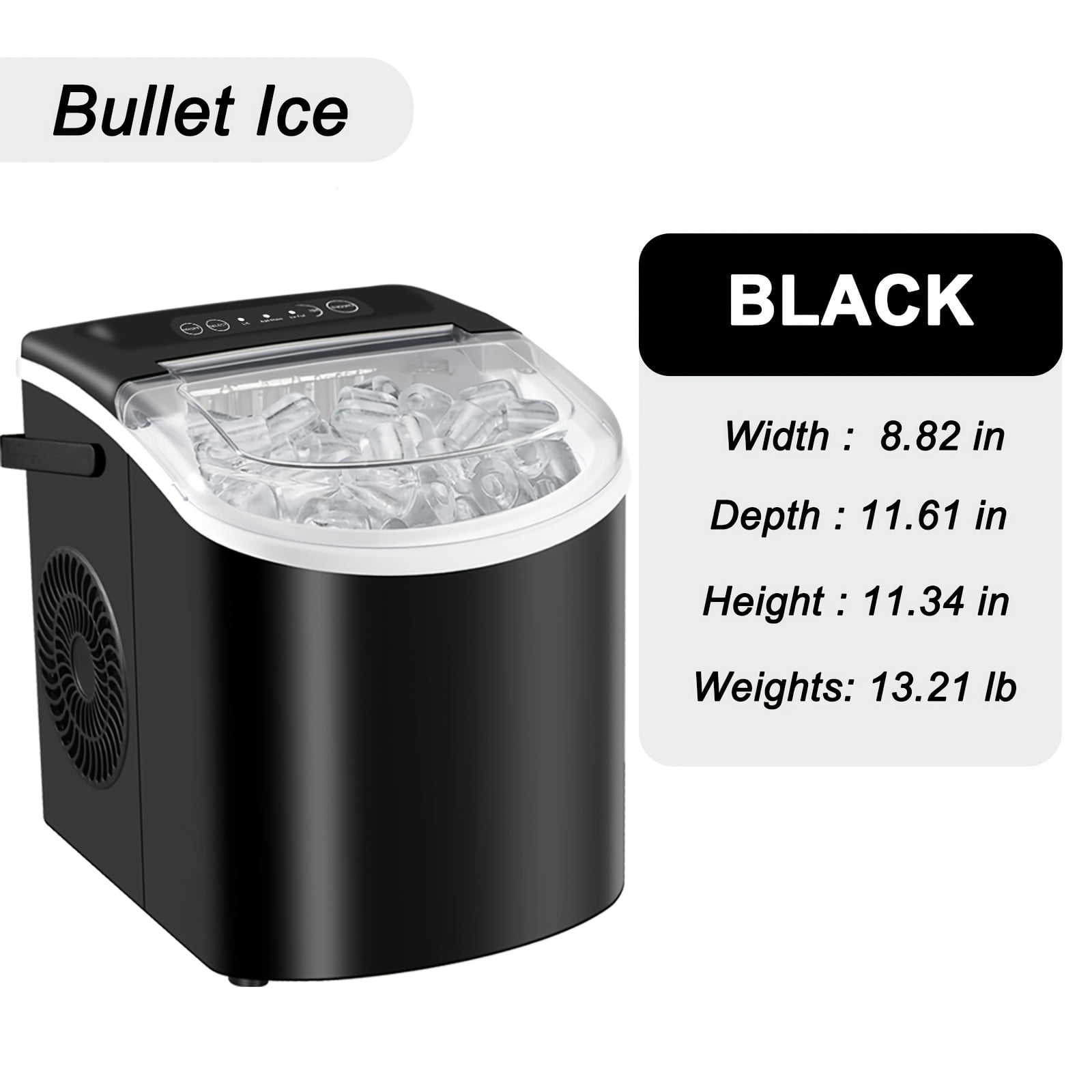 The Desktop Ice Maker with A Handle Produces 26 Pounds Of Ice In 24 ...