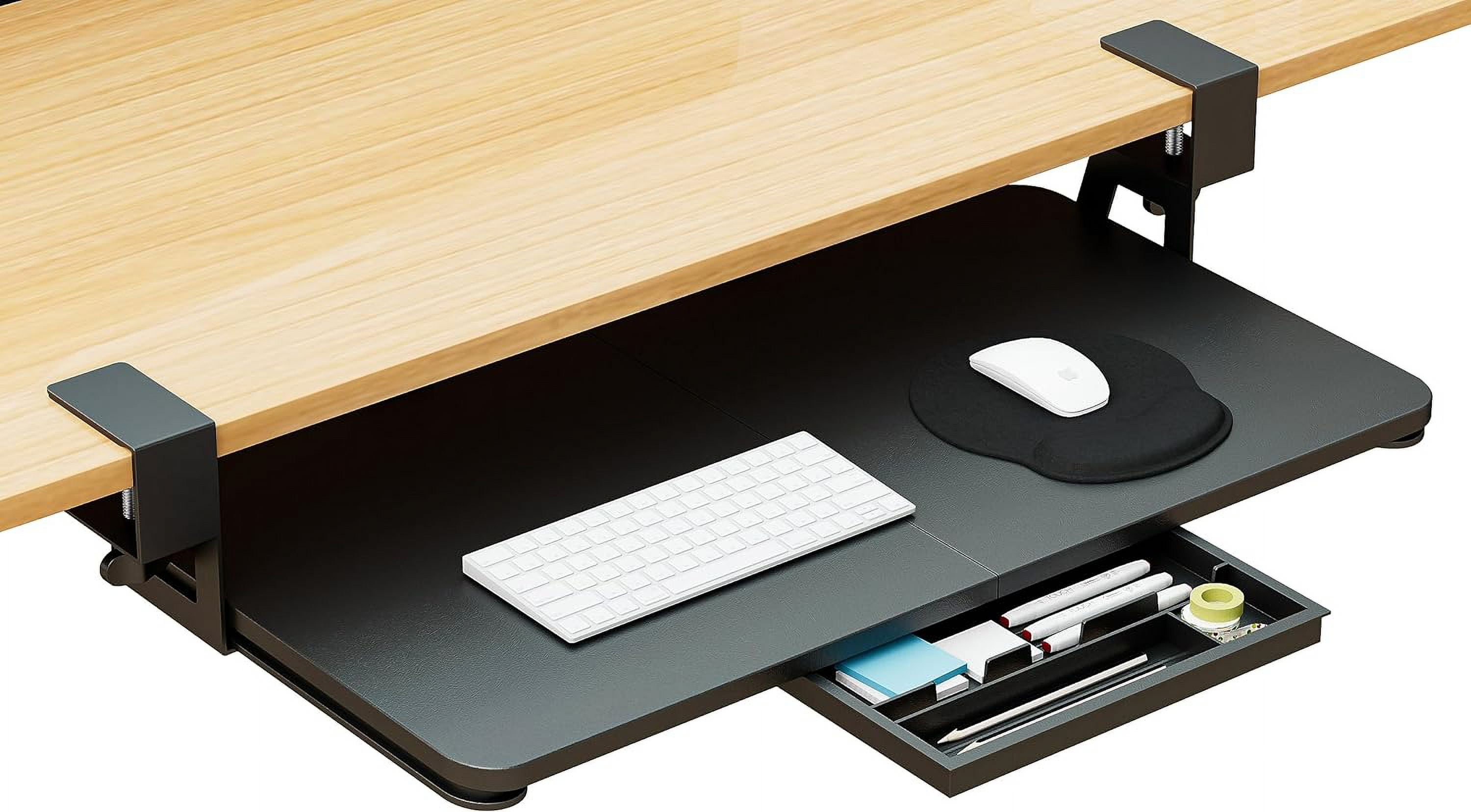 Desktop Keyboard Tray, Under Desk Pull Out, 26.77" X 11.81" Large Size ...