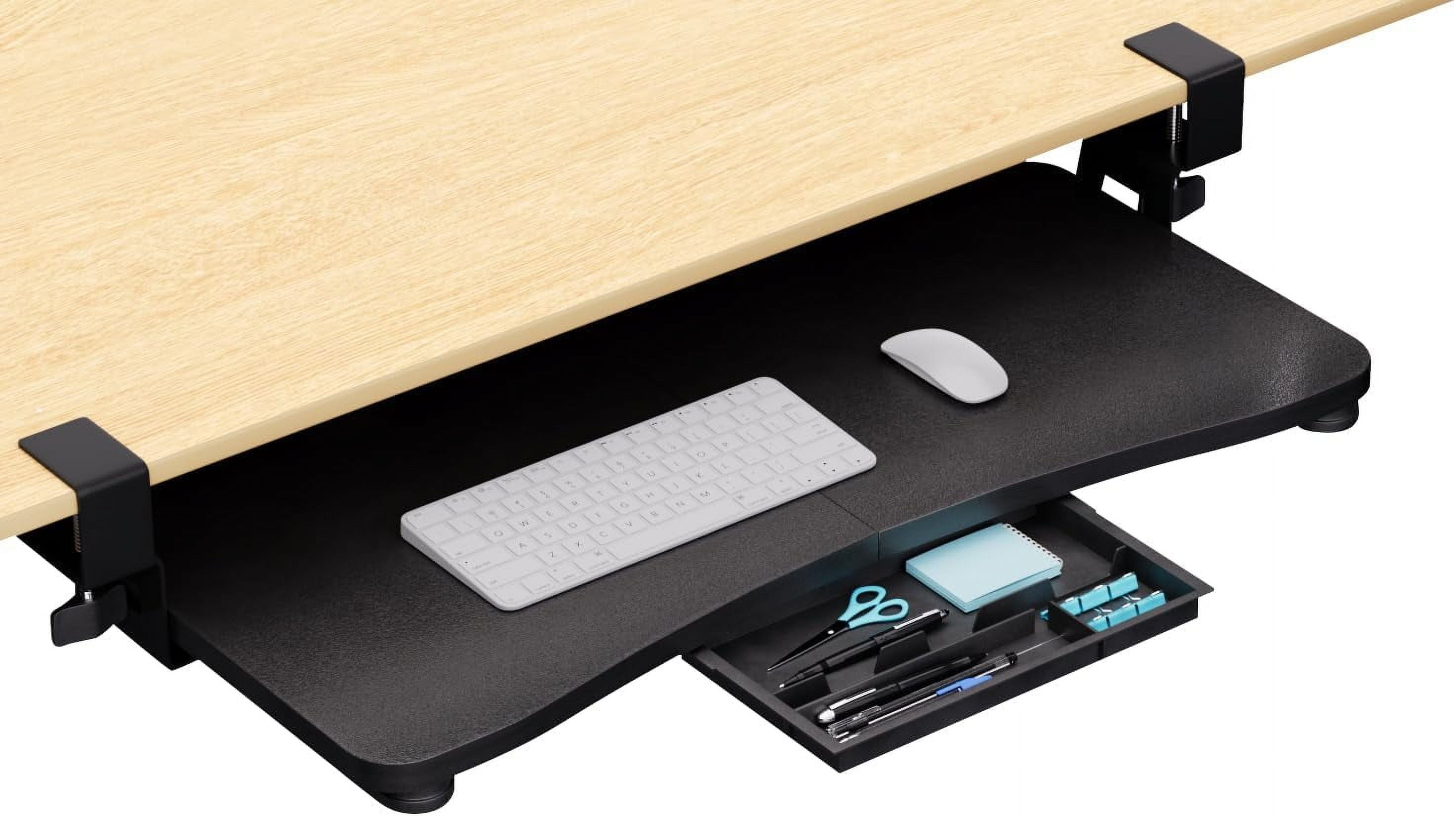 Desktop Keyboard Tray, Under Desk Pull Out,25.59" X 11.81" Large Size ...