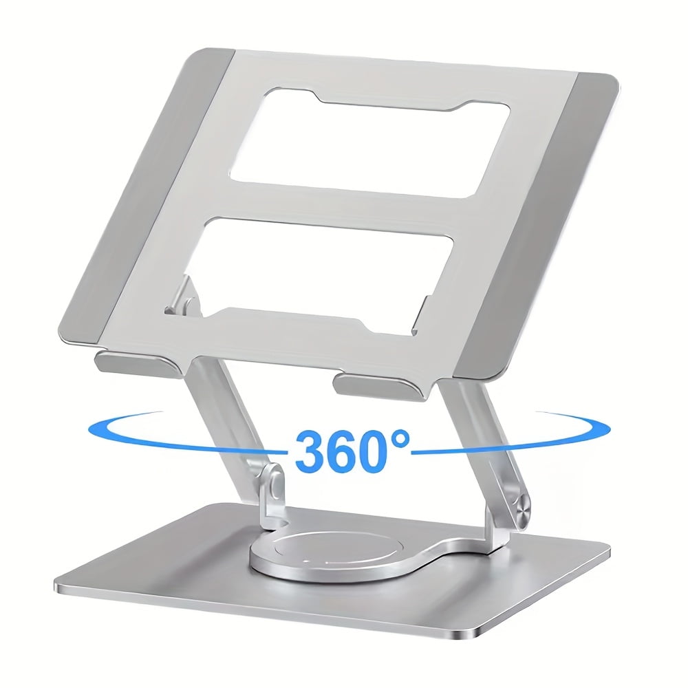 Desktop Laptop Stand with 360° Swivel Base, Ergonomic Adjustable Laptop ...
