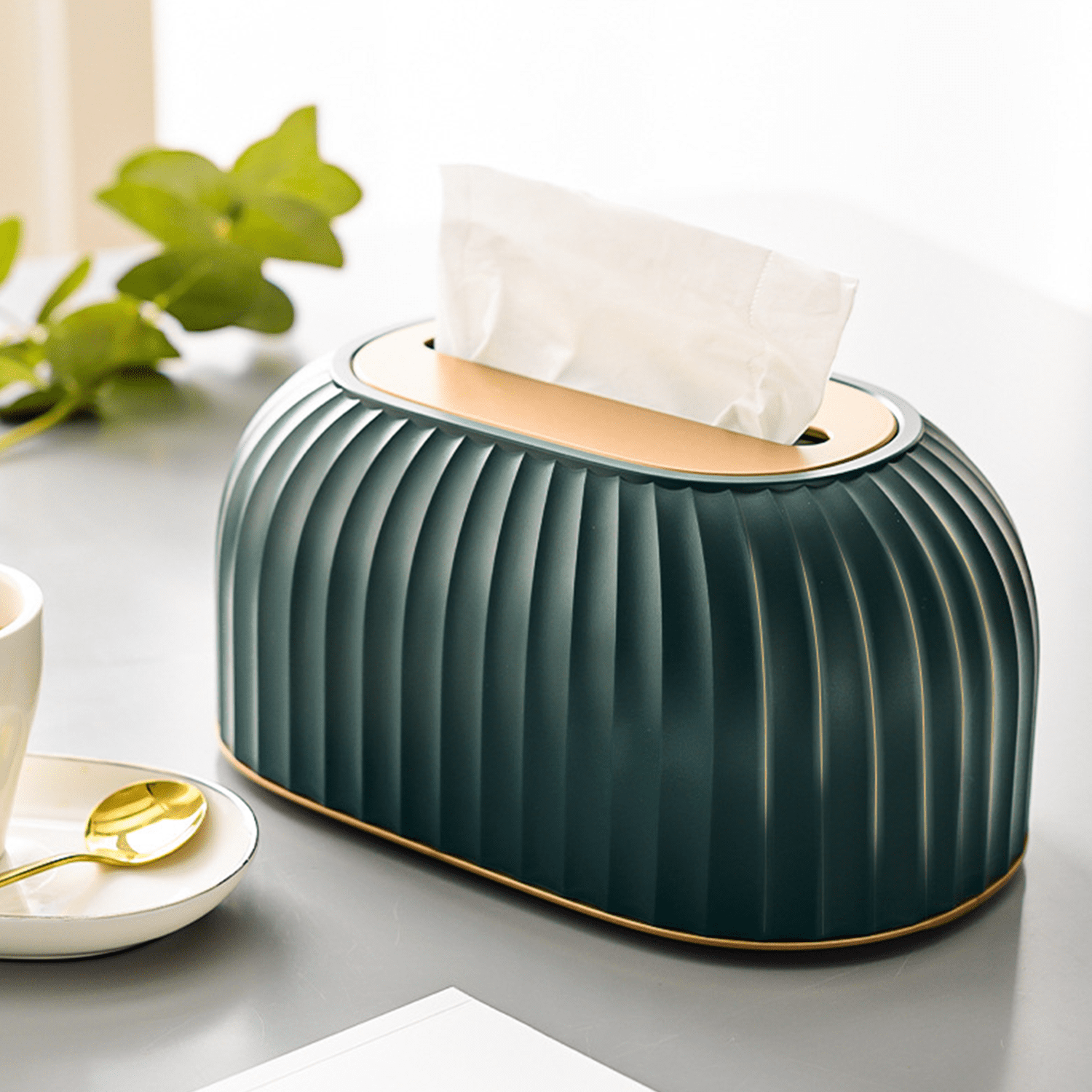 Desktop Lifting Tissue Box Cover, Home Tissue Holder with Spring Napkin ...