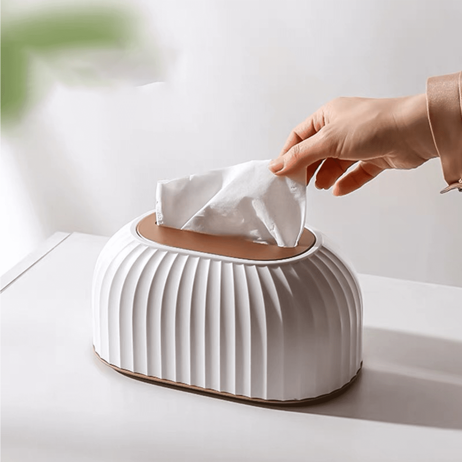 Desktop Lifting Tissue Box Cover, Home Tissue Holder with Spring Napkin ...