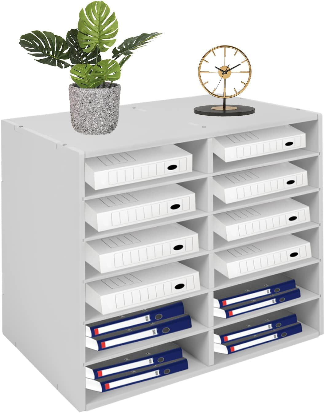 Desktop Literature Organizer, 27 Compartment Adjustable File Sorter ...
