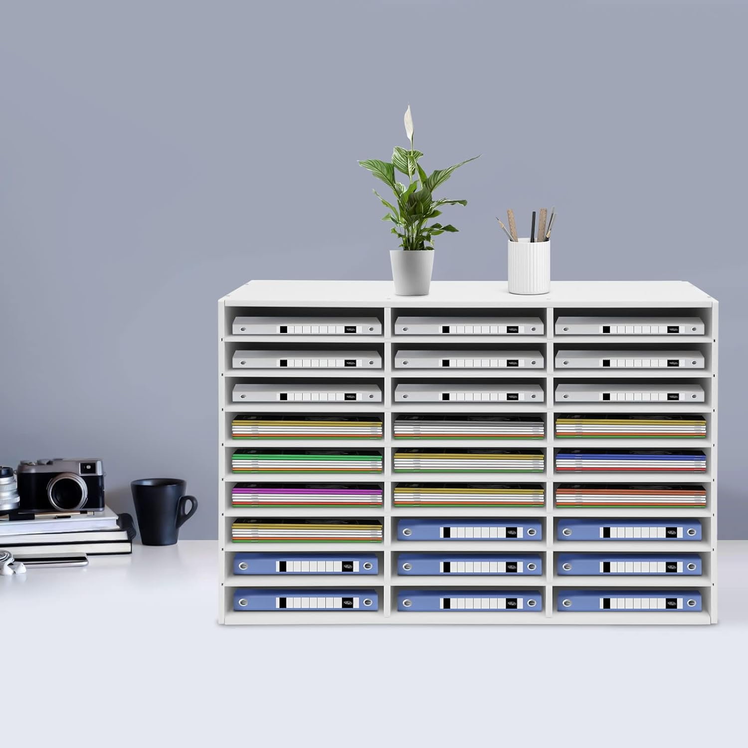 Desktop Literature Organizer, Adjustable File Sorter with 27 ...