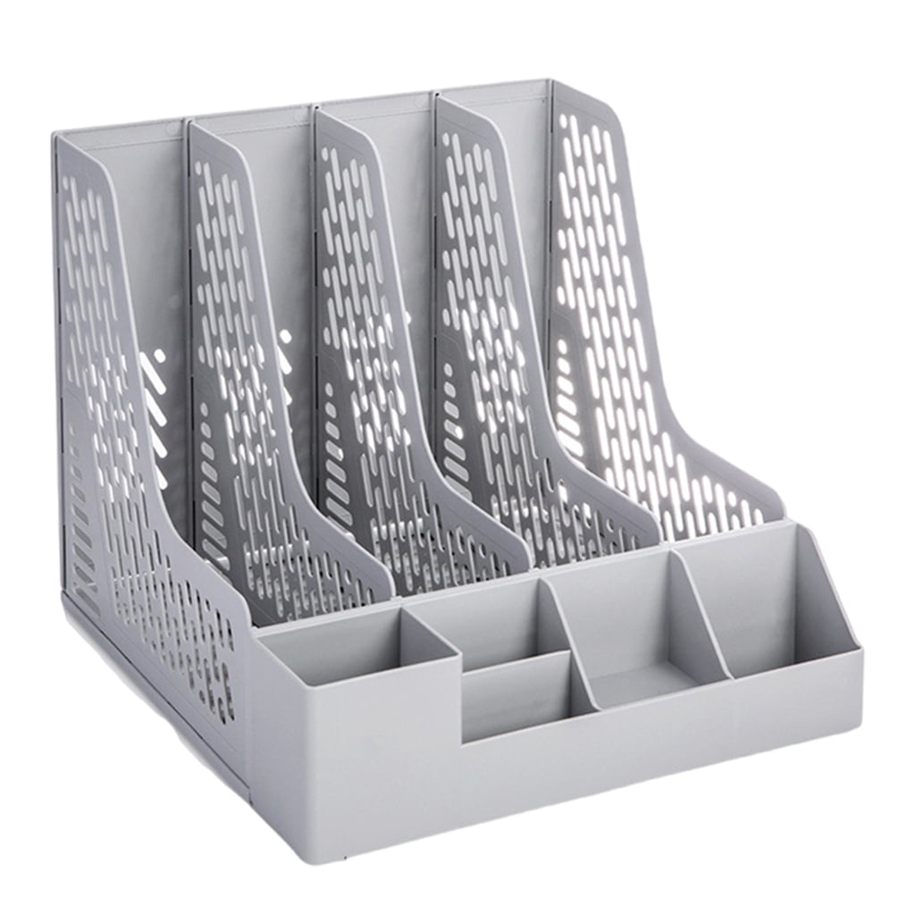 Magazine File Holders with Detachable Pen Holer Plastic Desk Organiser ...