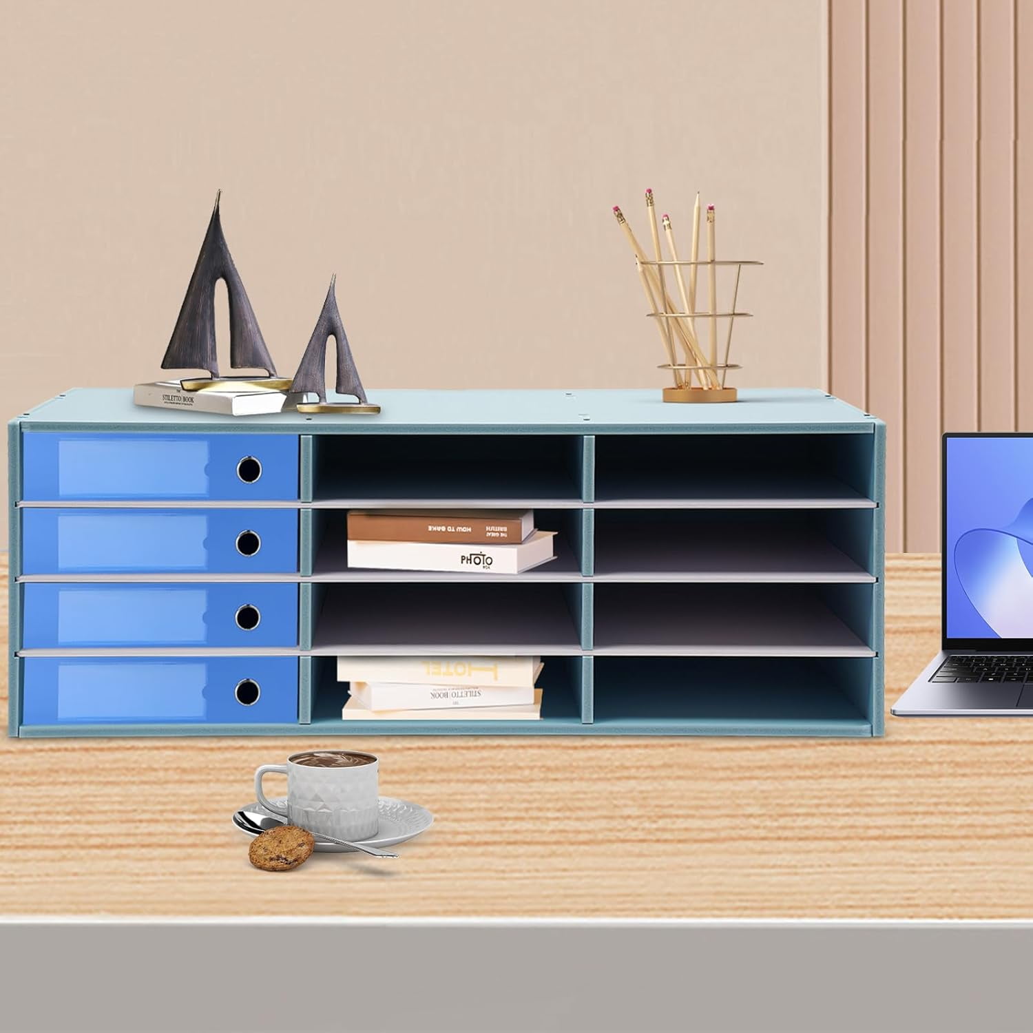 Desktop Mail Sorter Organizer, 12 Compartments Countertop Literature ...