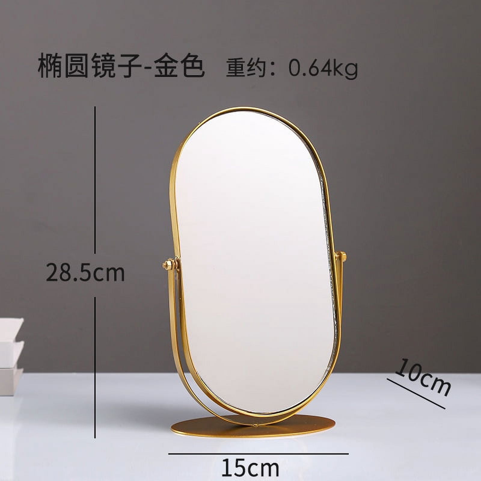 Desktop Makeup Mirror Vanity Mirror Vintage Metal Cosmetics Mirror ...