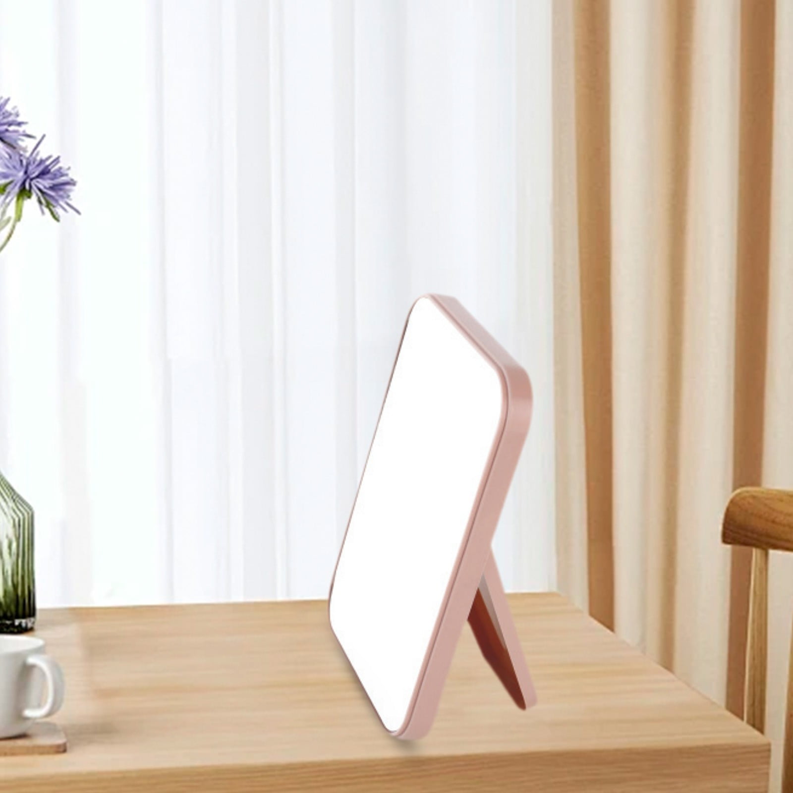 Desktop Makeup Mirror with Adjustable Brightness LED Light Portable ...