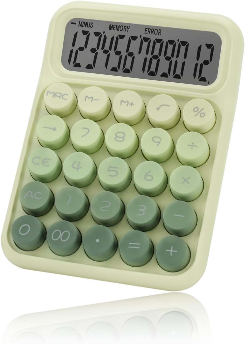 Desktop Mechanical Calculator, Cute Big Buttons Calculators with 12 Digits Large LCD Display ...
