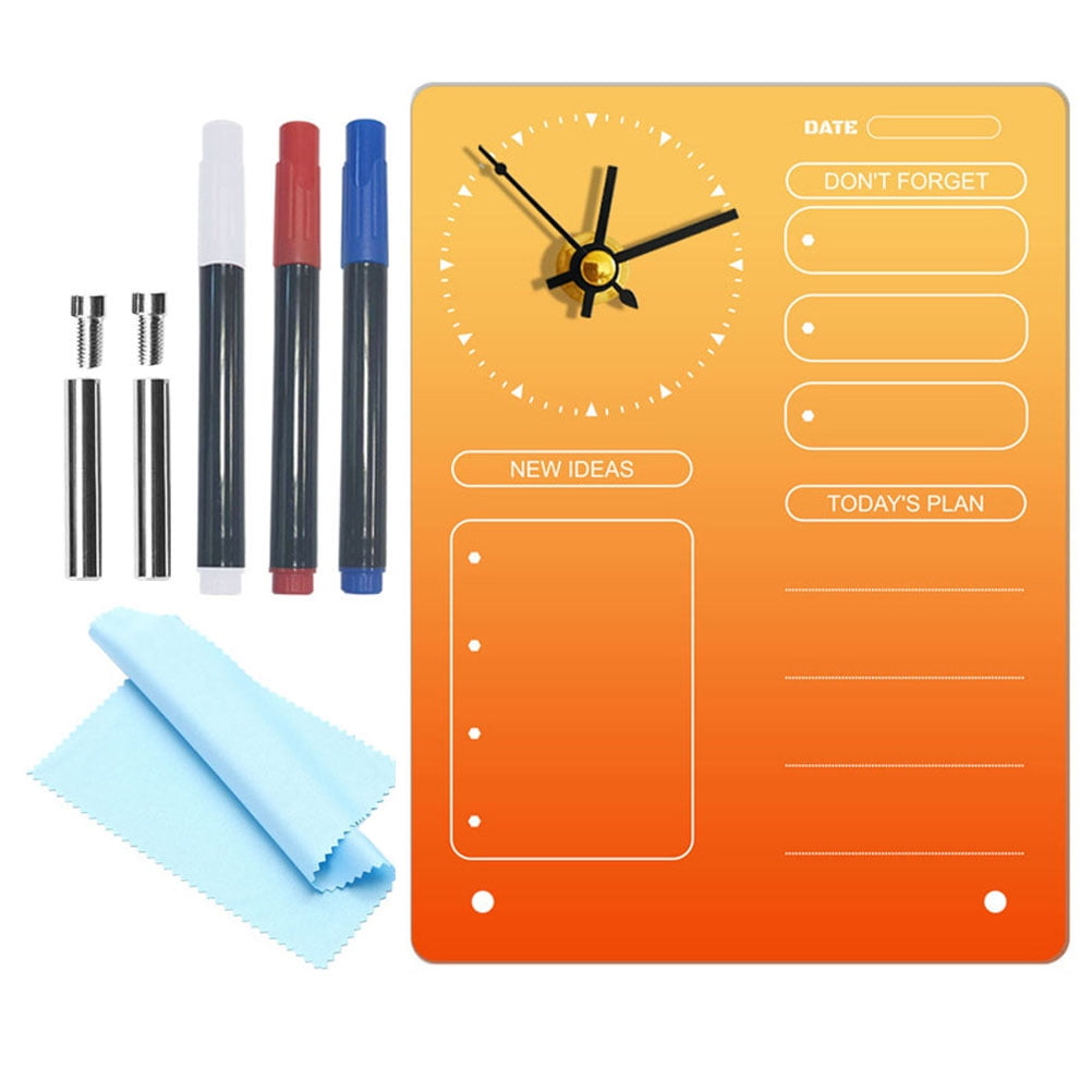 Desktop Memo Board Standing Whiteboard Clock Planning Daily Planner ...