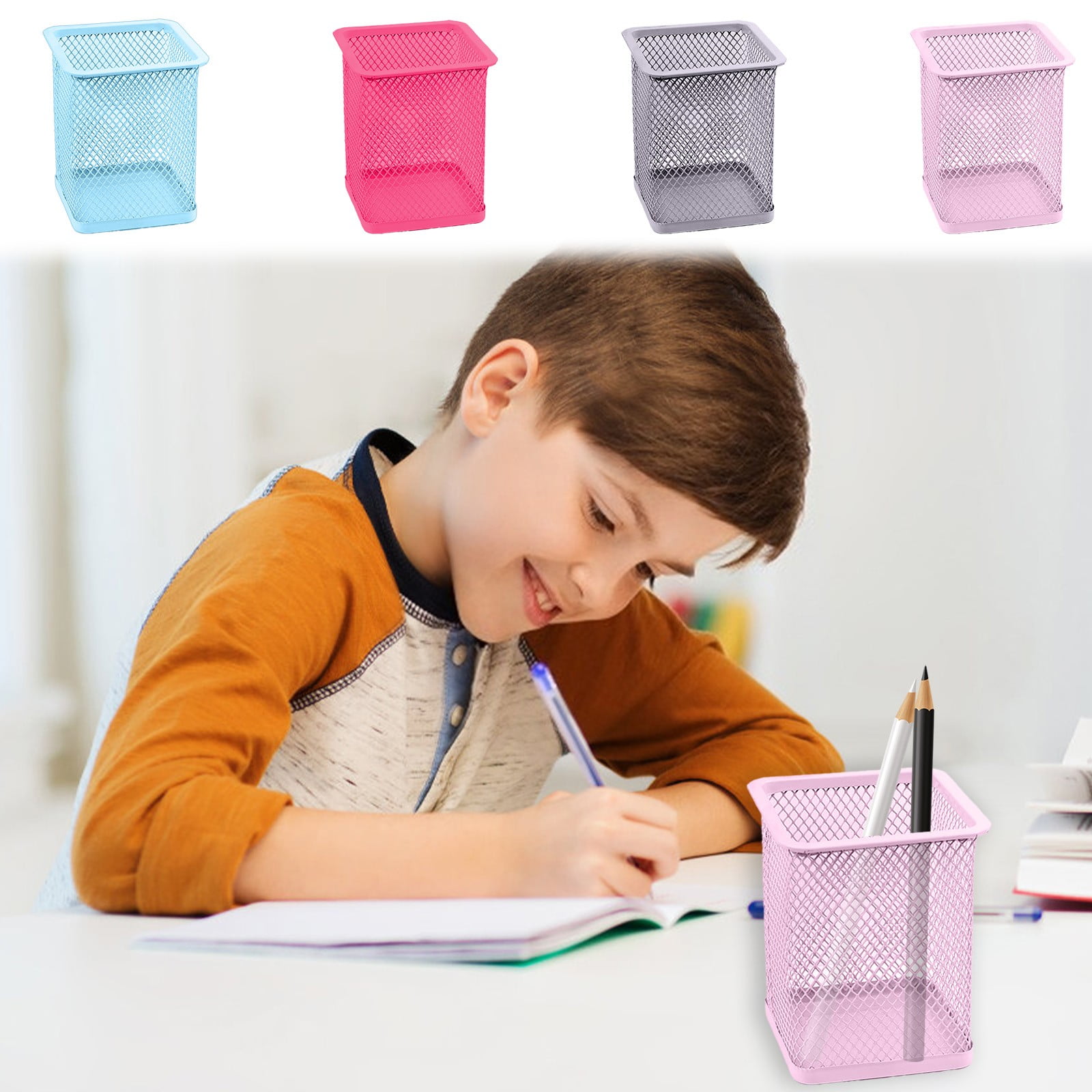 Desktop Mesh Storage Box, Hollowed out Stationery Organizer, Adjustable ...