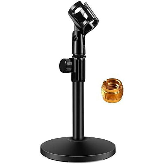 Desktop Microphone Stand, 4 Pack Upgraded Adjustable Table Mic Stand ...