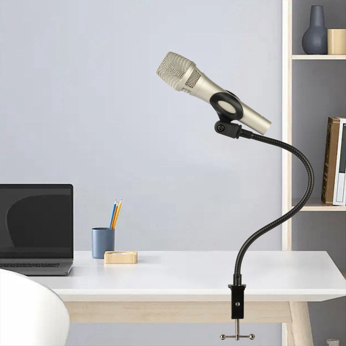 Desktop Microphone Stand Gooseneck Universal Hose 360 Degree Flexible ...