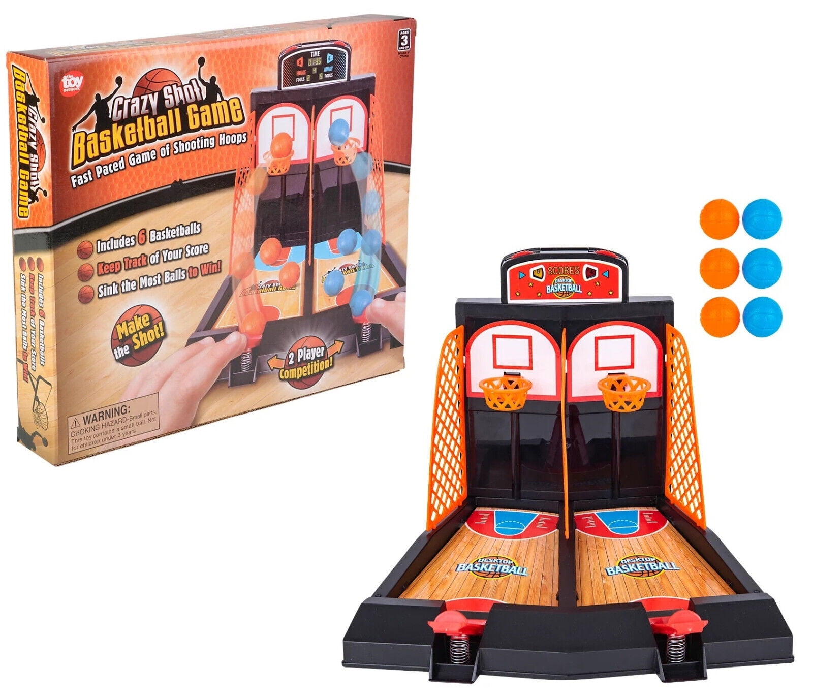 Desktop Mini Basketball Shooting Game for Two (9") Plastic - Walmart.com
