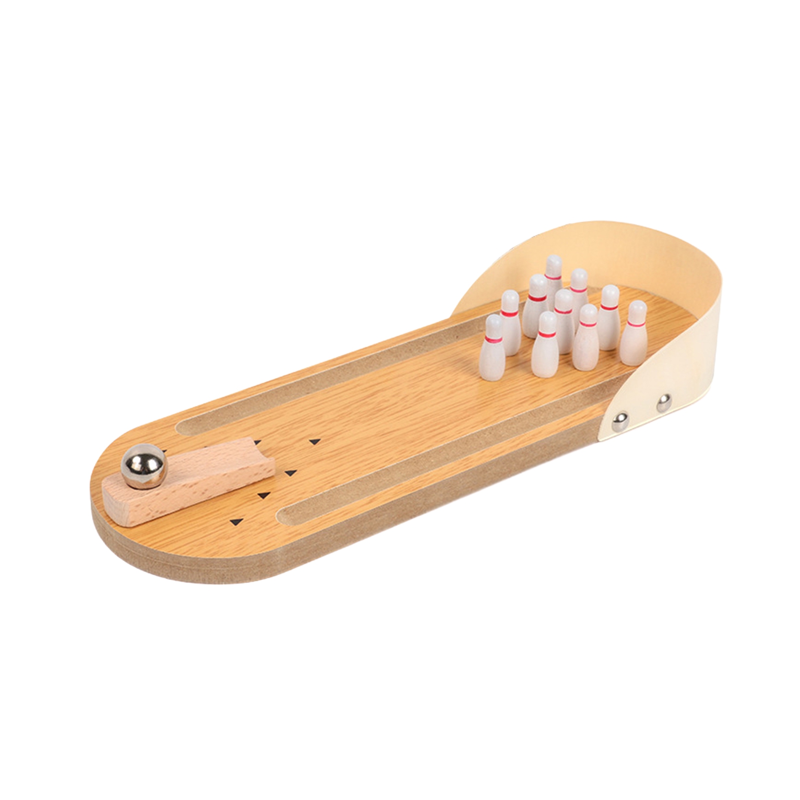 Desktop Mini Bowling Game - Portable Wooden Bowling Set, Stress Relief ...
