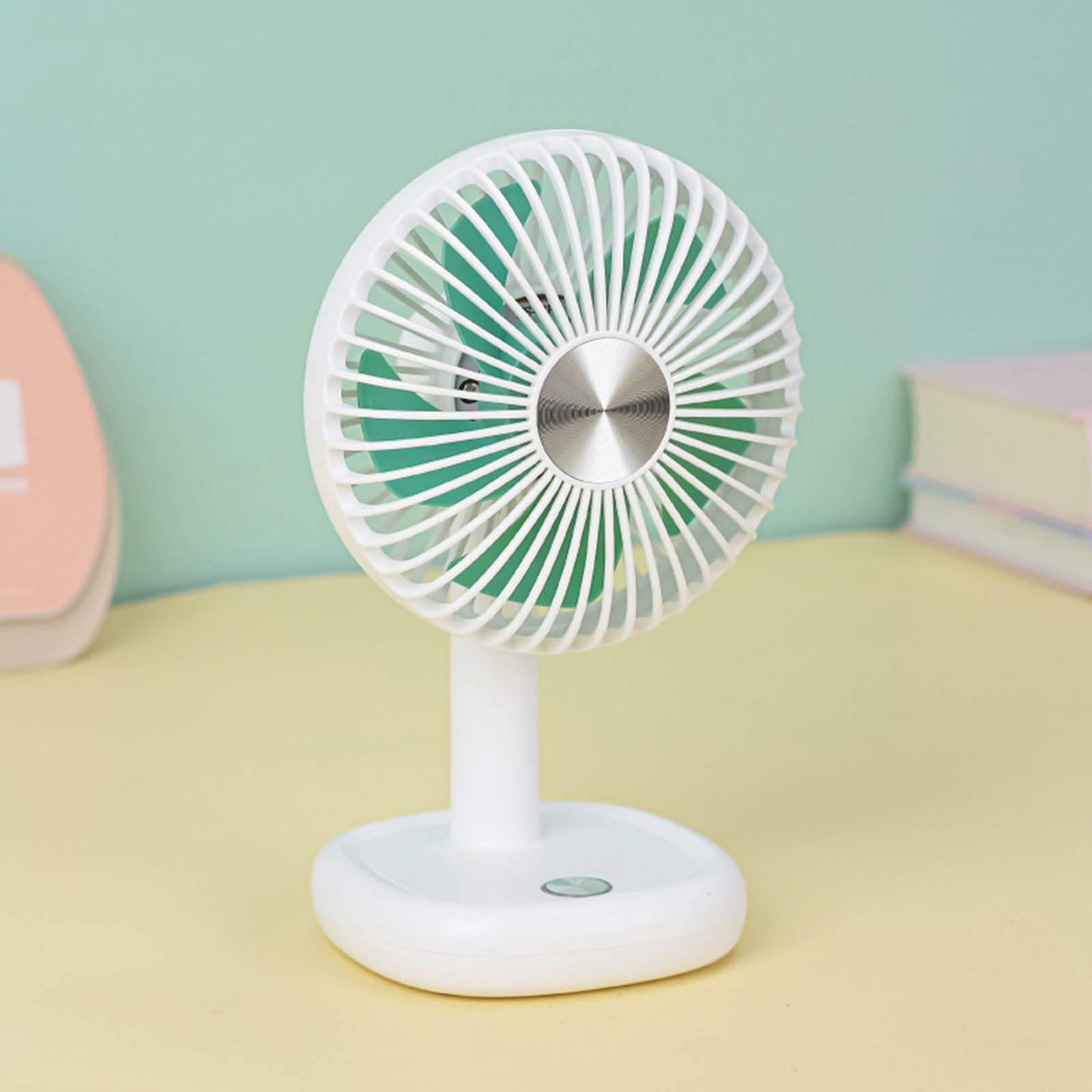 Desktop Mini Electric Fan, USB Portable Handheld Fan, 4-LED Lights ...