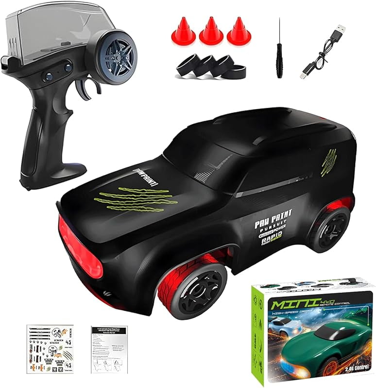 Desktop Mini RC Drift Car, 4WD High Speed 1/64 Scale Remote Control Car ...