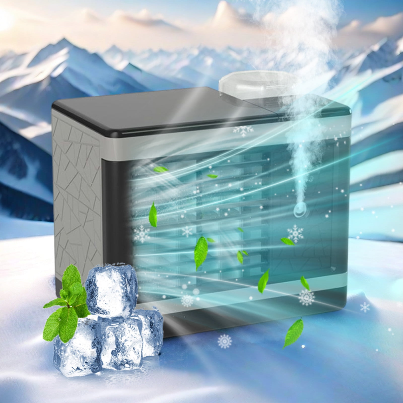 Desktop Mini Refrigerator, Portable Office Cooling Fan, Silent ...