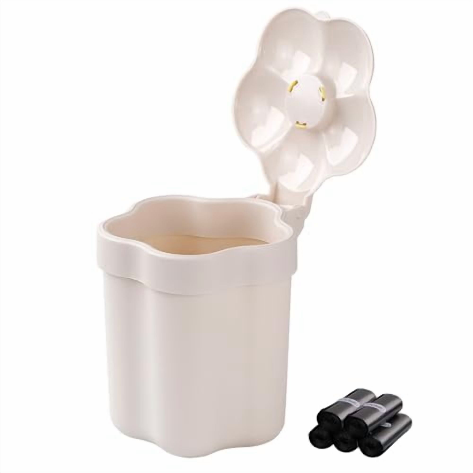 Desktop Mini Trash Can with 5 Roll Bags, Cute Small Garbage Cans with ...