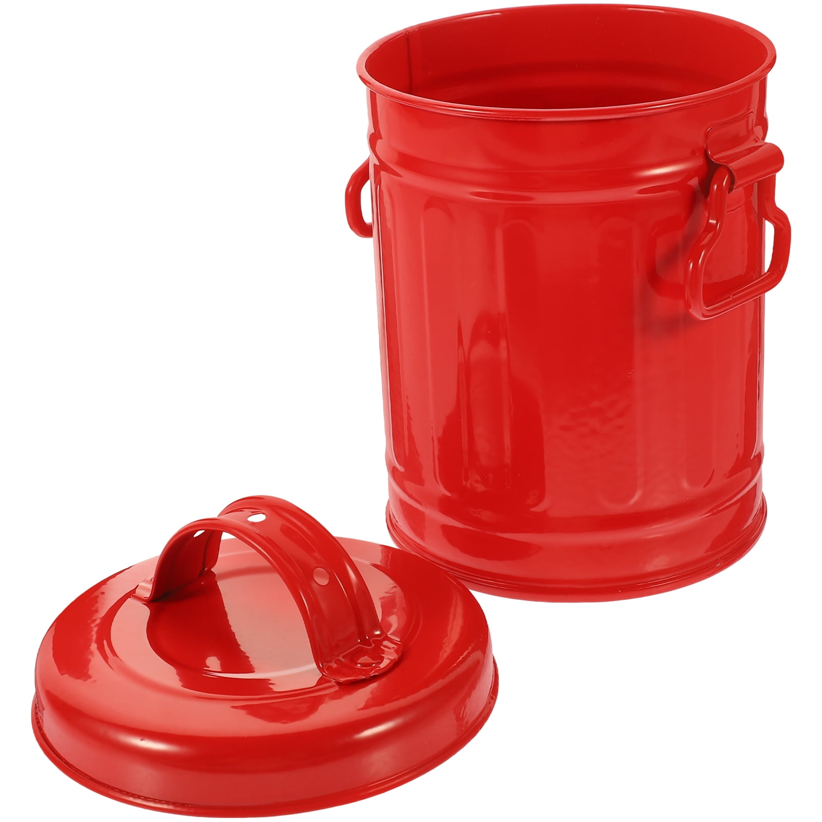 Desktop Mini Trash Can Pen Holder Makeup Brush Holder Iron Storage ...