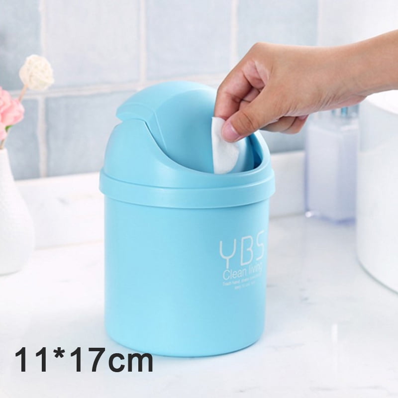 Desktop Mini Waste Bin Small Trash Can Household With Bins Desk Storage ...
