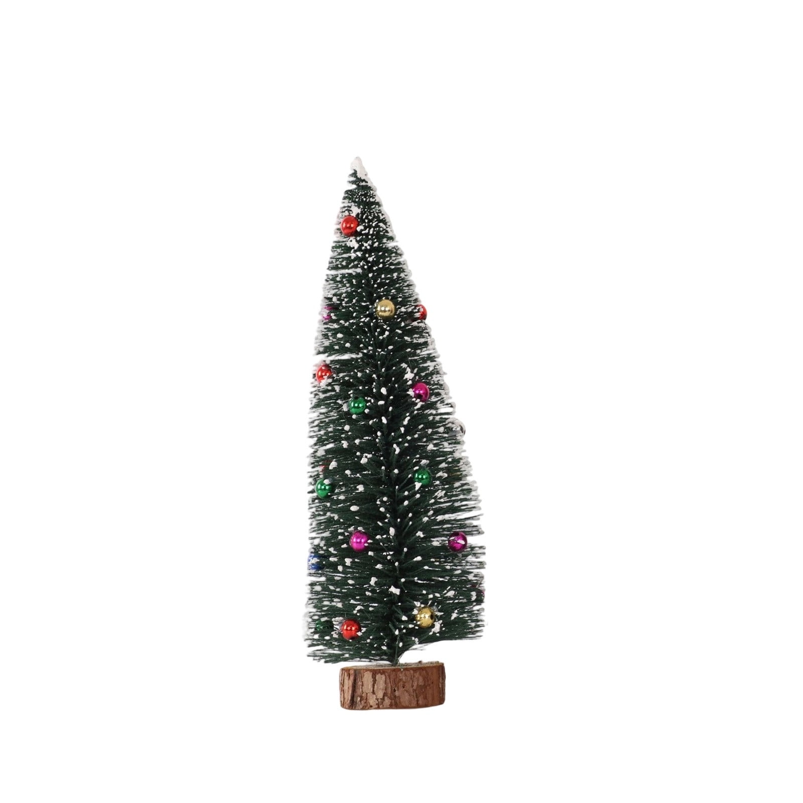 Desktop Miniature Christmas Trees Mini Pine Tree with Snow and Wood ...