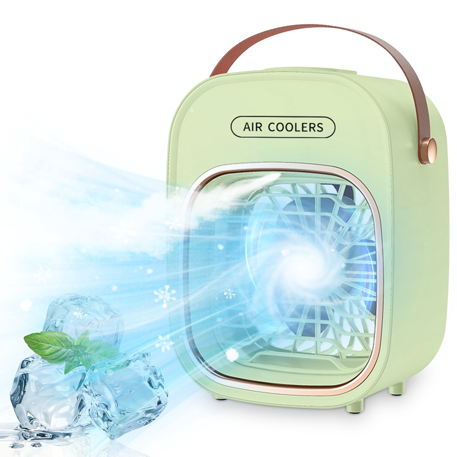 Desktop Misting Air Cooler Fan, Green, USB Spray Cooling Fan with ...