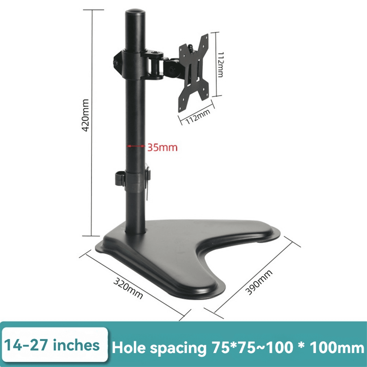Desktop Monitor Arm Holder Lcd Led Display 14-27In Touch Screen Stand ...