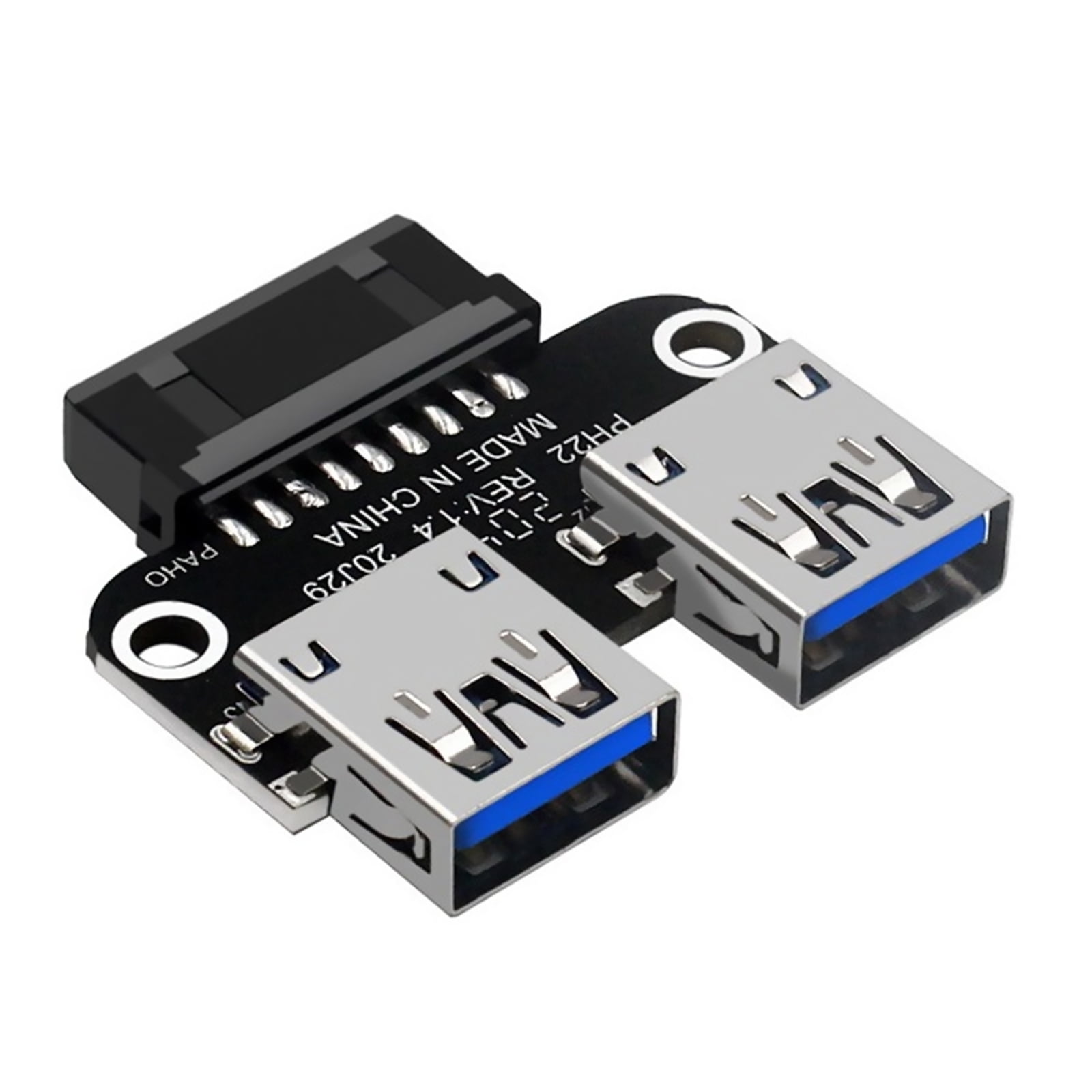 Desktop Motherboard 19 Pin/20P Header to 2 Ports USB 3.0 Female ...