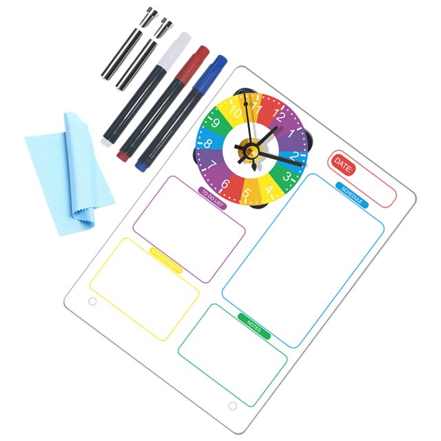 Desktop Notepad Clocks Desk Clock Acrylic Note Board to Do List List ...